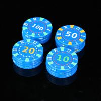 China 20mm Personalized Game Plastic Poker Chips Colorful Stamping Token for sale