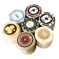 China 20mm Personalized Game Plastic Poker Chips Colorful Stamping Token for sale