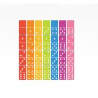 China 28 Pack Colored Acrylic Board Game Domino Blocks Play Set for sale