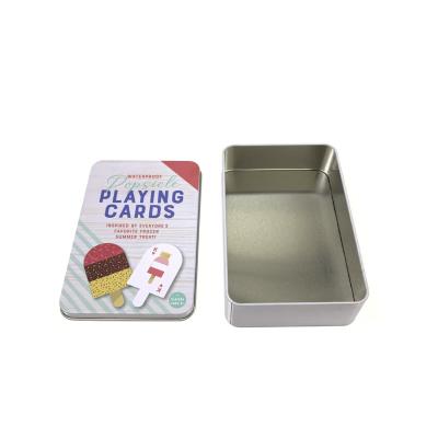 China Custom Rectangular Tin Cans Packaging Containers For Hair Clip Game Card for sale