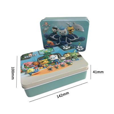 China Custom 100pcs Jigsaws Puzzle Tin Cans Packaging Gift Tinplate Recyclable for sale