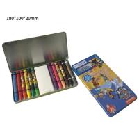 China Rectangle Crayola Aluminium Tin Packaging Storage Cans Holds 12 Crayons for sale