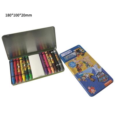 China Rectangle Crayola Aluminium Tin Packaging Storage Cans Holds 12 Crayons for sale