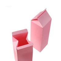 China Custom Kraft Paper Corrugated Cardboard Printing Pink Milk Carton Packaging Boxes for sale