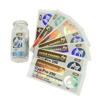 China Injection Bottle Adhesive Custom Foil Stickers Printing For Boxes Packing for sale
