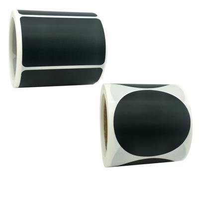 China OEM Plain Black Self Adhesive Stickers Labels 500pcs 1000pcs Per Roll for sale