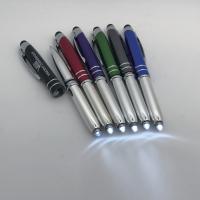 China Plastic Led Light Black Ballpoint Pen Refillable Customized for sale