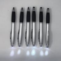 China Plastic Led Light Black Ballpoint Pen Refillable Customized for sale