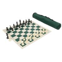 China Green Vinyl Plastic Roll Up Chess Board Game Set For Outdoor Camping for sale
