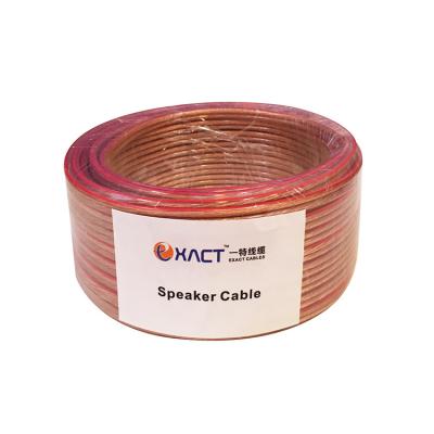 China Clear Transparent Red Black 14GA 2x2.0mm² OFC Copper Speaker Cable for Audio System for sale