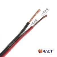 China Clear Transparent Red Black 14GA 2x2.0mm² OFC Copper Speaker Cable for Audio System for sale