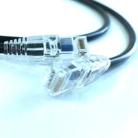 China Exactcables 2m Steel Armored Crossed Cat 6a Network Cable Slim STP LSZH Black for sale