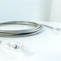 China Exactcables Steel Armored Crossed Cat5e Network Cable 2m Slim STP LSZH Gray for sale