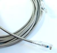 China Exactcables Steel Armored Crossed Cat5e Network Cable 2m Slim STP LSZH Gray for sale