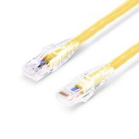 China Cat6 RJ45 Patch Cable 24AWG 0.5mm Bare Copper UTP Network Cable Yellow for sale