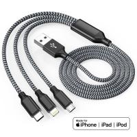 China 3 in 1 Multi Phone Cord with Type C/Micro/Lightning USB Connectors USB Charging Cable for sale
