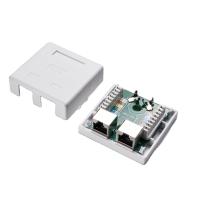 China Surface Mount Box for UTP Cat5e Cat6 Keystone Jack 1 2 4 Ports ABS White for sale
