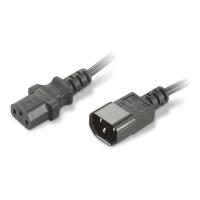China 250V IEC C13 to C14 Computer Power Cord Extension Black SJT 18AWG 1m for sale