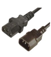 China 250V IEC C13 to C14 Computer Power Cord Extension Black SJT 18AWG 1m for sale