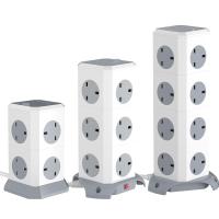 China Customized Universal Multi Plug Tower Power Strip with USB Port and 1.8M Extension Cord for sale