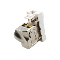 China Exact Cables Testing FLUKE RJ45 Modular Jack 180 Degree Toolless Cat6A Keystone Jack for sale