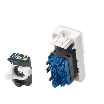 China Exact Cables Cat6 UTP Keystone Jack 45x22.5mm French Type for Networking in Multiple Colors for sale