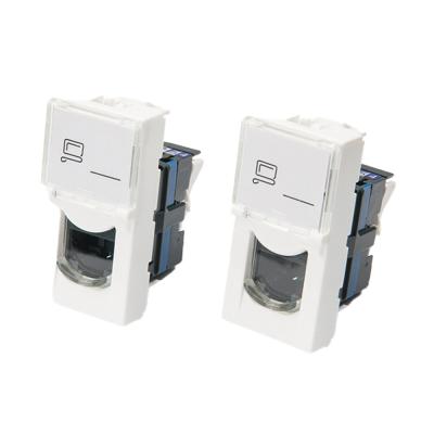 China FLUKE Testing 45*22.5 UTP CAT6 Leg type UTP Unshielded Modular Plug Female Connector for sale