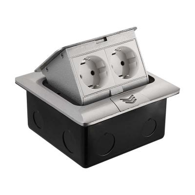 China British European French Universal Combination Floor Socket 145x145mm Aluminum Alloy Panel 4 Modules for sale