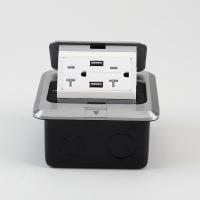 China 16A 250V Pop up Floor Socket Outlet with US USB Copper 150 Round Rated Current 16A for sale