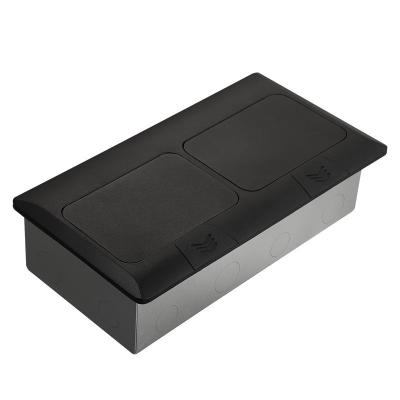 China UK Double Gang Pop Up Floor Socket Aluminum Alloy 16A 250V Power Outlet Box for sale