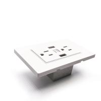 China South America Standard USB Wall Outlet Socket 2 USB 5V 2.4A 2 US 250V 16A ABS for sale