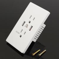 China South America Standard USB Wall Outlet Socket 2 USB 5V 2.4A 2 US 250V 16A ABS for sale