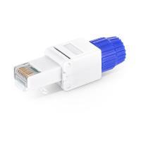 China Exact Cables Cat6A UTP Toolless RJ45 Keystone Jack 90 Degree Female for Networking for sale