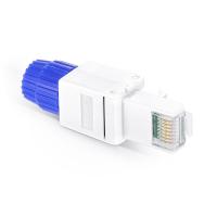 China Exact Cables Cat6A UTP Toolless RJ45 Keystone Jack 90 Degree Female for Networking for sale