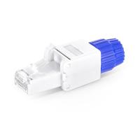 China Exact Cables Cat6A UTP Toolless RJ45 Keystone Jack 90 Degree Female for Networking for sale