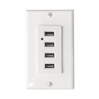 China 4 Port USB Wall Outlet 2.4A 5V Fast Charging Socket for Home Office US Standard for sale
