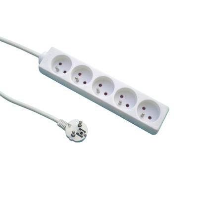 China 6 Way French Power Strip PP Flame Retardant Shell Extension Socket 230-250V 10/16A for sale