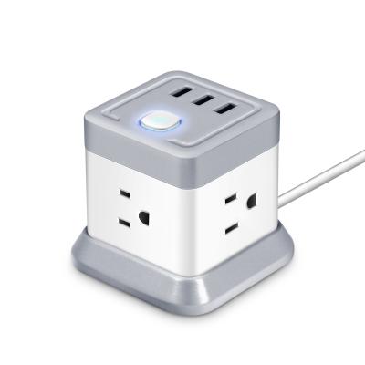 China Multi Layer Outlet Plug Adaptor Power Socket Tower 2500W Rated Power 110-220V Customizable for sale