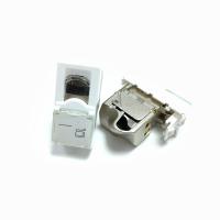 China FLUKE Tested SFTP Shielded Cat6A Keystone Jack 180 Degree Toolless Keystone Jack for sale