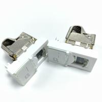 China FLUKE Tested SFTP Shielded Cat6A Keystone Jack 180 Degree Toolless Keystone Jack for sale