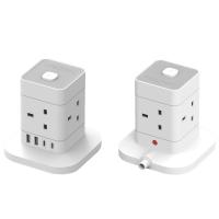 China 16AWG 3 Outlet Travel USB Power Tower Desktop Charger Station with Switch Control 1.8M Cable 110-220V for sale