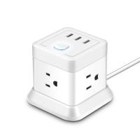 China 16AWG 3 Outlet Travel USB Power Tower Desktop Charger Station with Switch Control 1.8M Cable 110-220V for sale