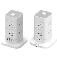 China 16AWG 3 Outlet Travel USB Power Tower Desktop Charger Station with Switch Control 1.8M Cable 110-220V for sale