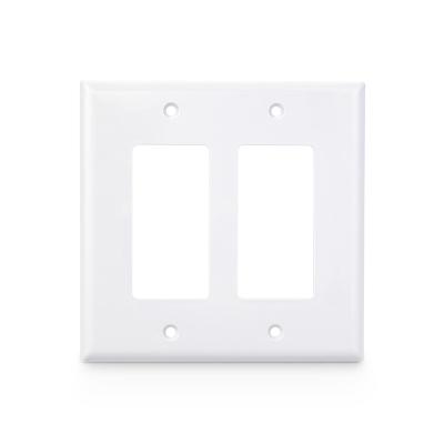 China Customized 2 Gang ABS Wall Plate for Single Dual Port Outlet 12-24V for sale