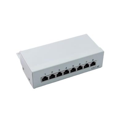 China 8 Port Shielded RJ45 FTP Network Patch Panel Steel Black 19 Inch for Ethernet for sale