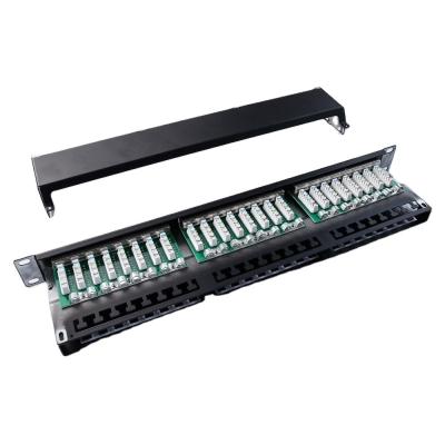 China 19 Inch 48 Port UTP 1U Rack Mount Keystone Patch Panel for Cat6 Cabling for sale