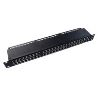 China 19 Inch 48 Port UTP 1U Rack Mount Keystone Patch Panel for Cat6 Cabling for sale