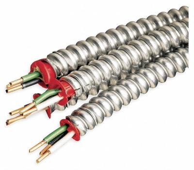 China 600V UL1569 Type MC Metal Clad Cable with Aluminum Interlocking Armor for Industrial Use for sale
