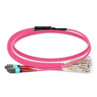 China 24 Fibers MPO MTP Single Mode Fan-out Patch Cord Return Loss 50dB Custom Length for sale