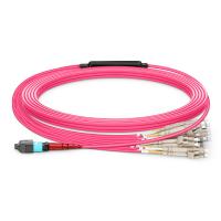 China 24 Fibers MPO MTP Single Mode Fan-out Patch Cord Return Loss 50dB Custom Length for sale